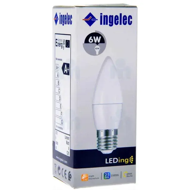 AMPOULE E27 LED 6W JAUNE INGELEC | Faidbrico